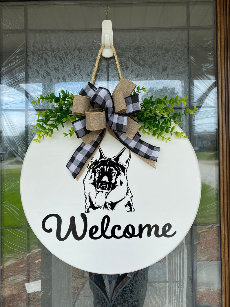 German Shepherd Welcome Sign Hope You Like Dog Hair Dog - Etsy