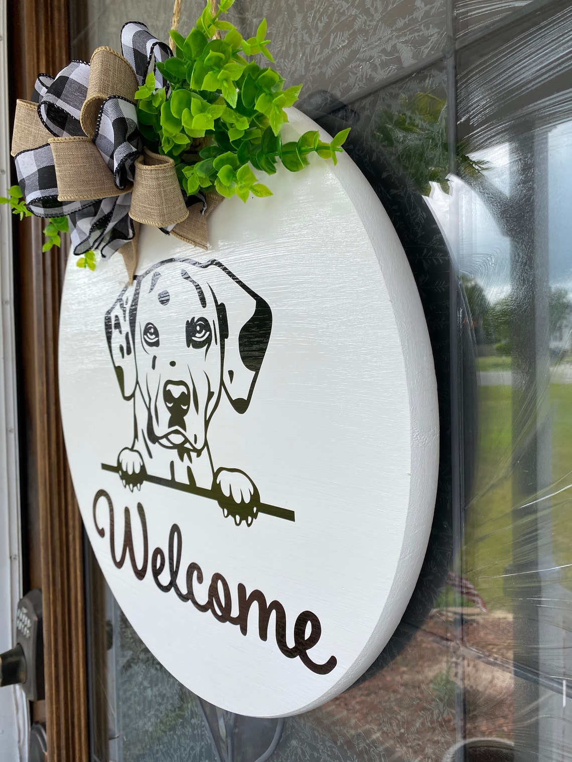 Dalmatian Welcome Sign Hope you like dog hair Front Door | Etsy