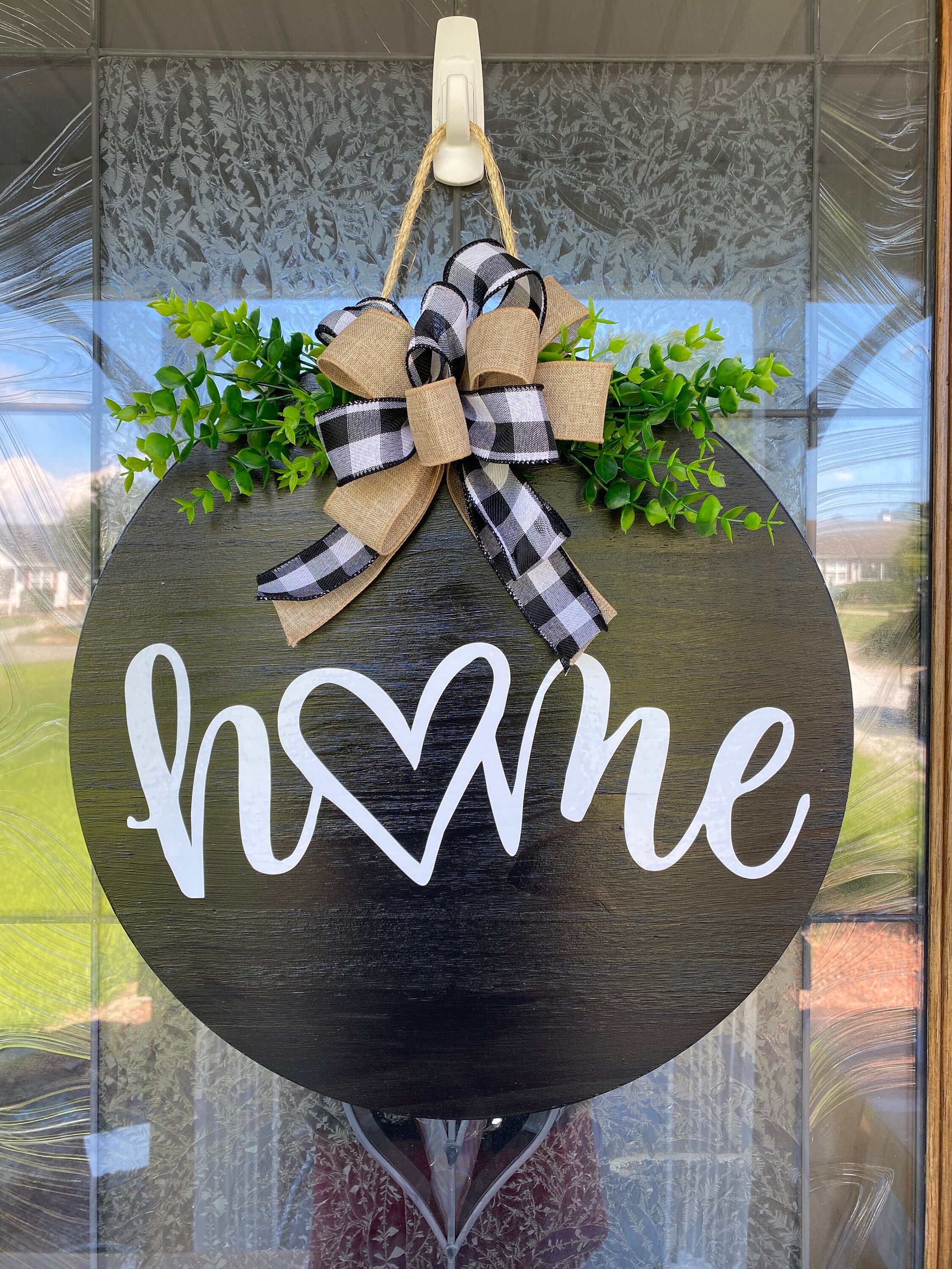 Door Hanger Wreath Home Sign Home Wood Sign Home Wreath - Etsy