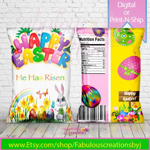 Easter chip bag, Christian chip bag, Instant Easter chip bag, Christ ...
