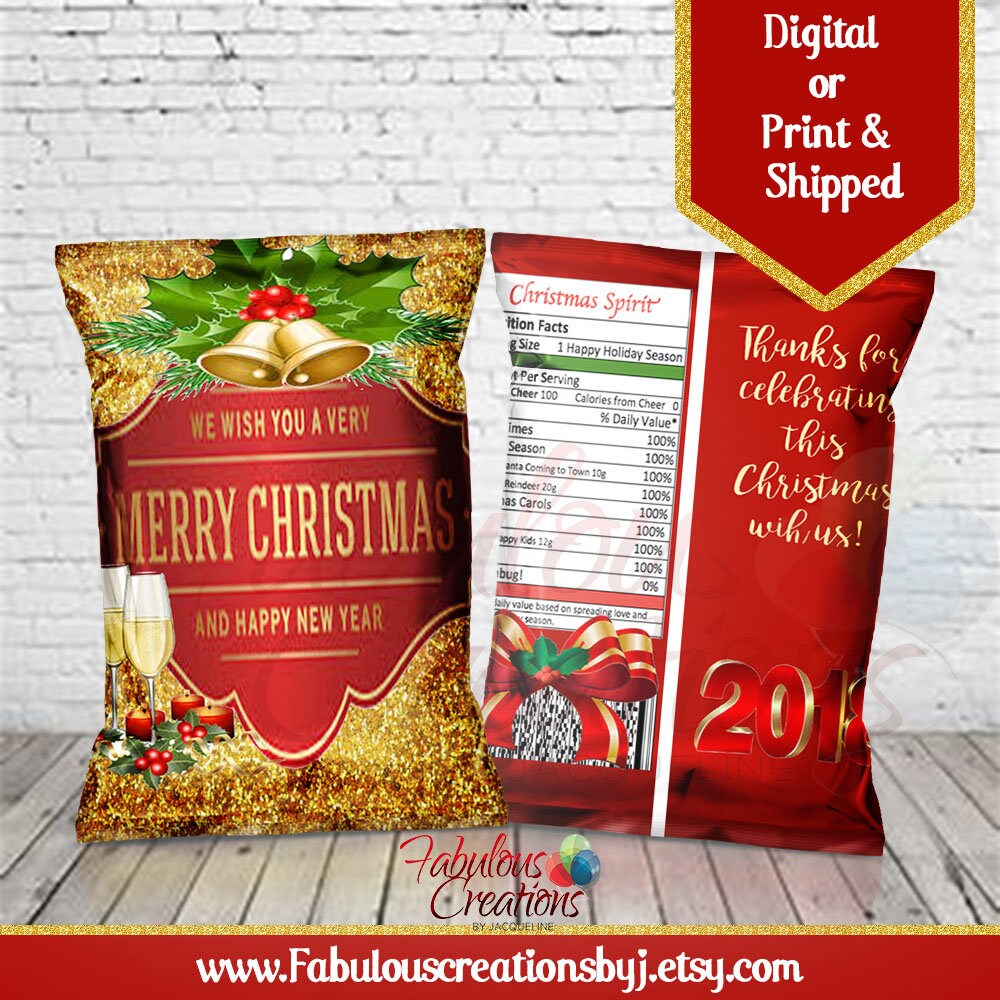 Party Supplies Christmas Chip Bag Christmas Party Favors Christmas ...