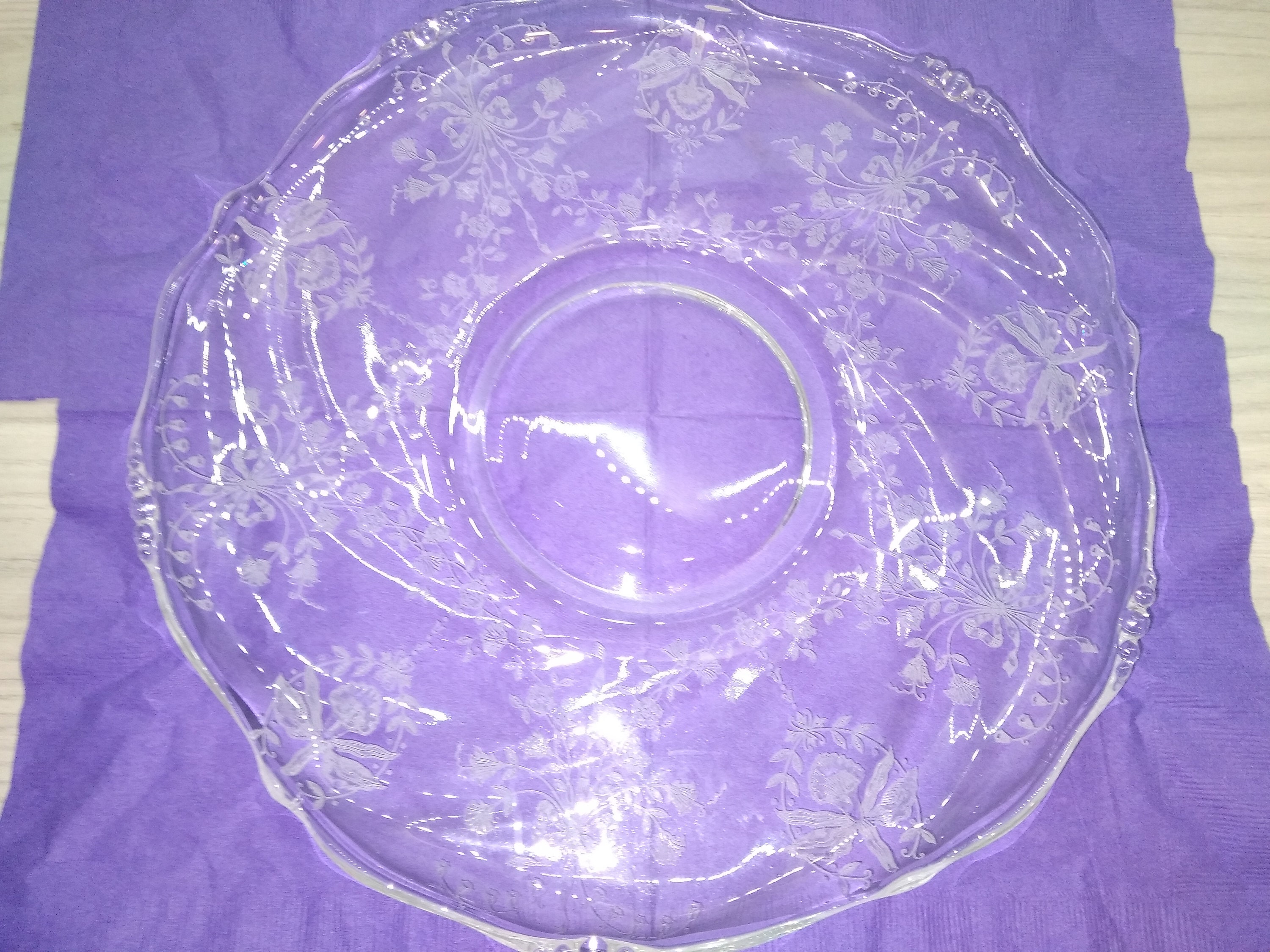 Vintage Depression Glass Heisey Glass waverly Blank , orchid Etch ...