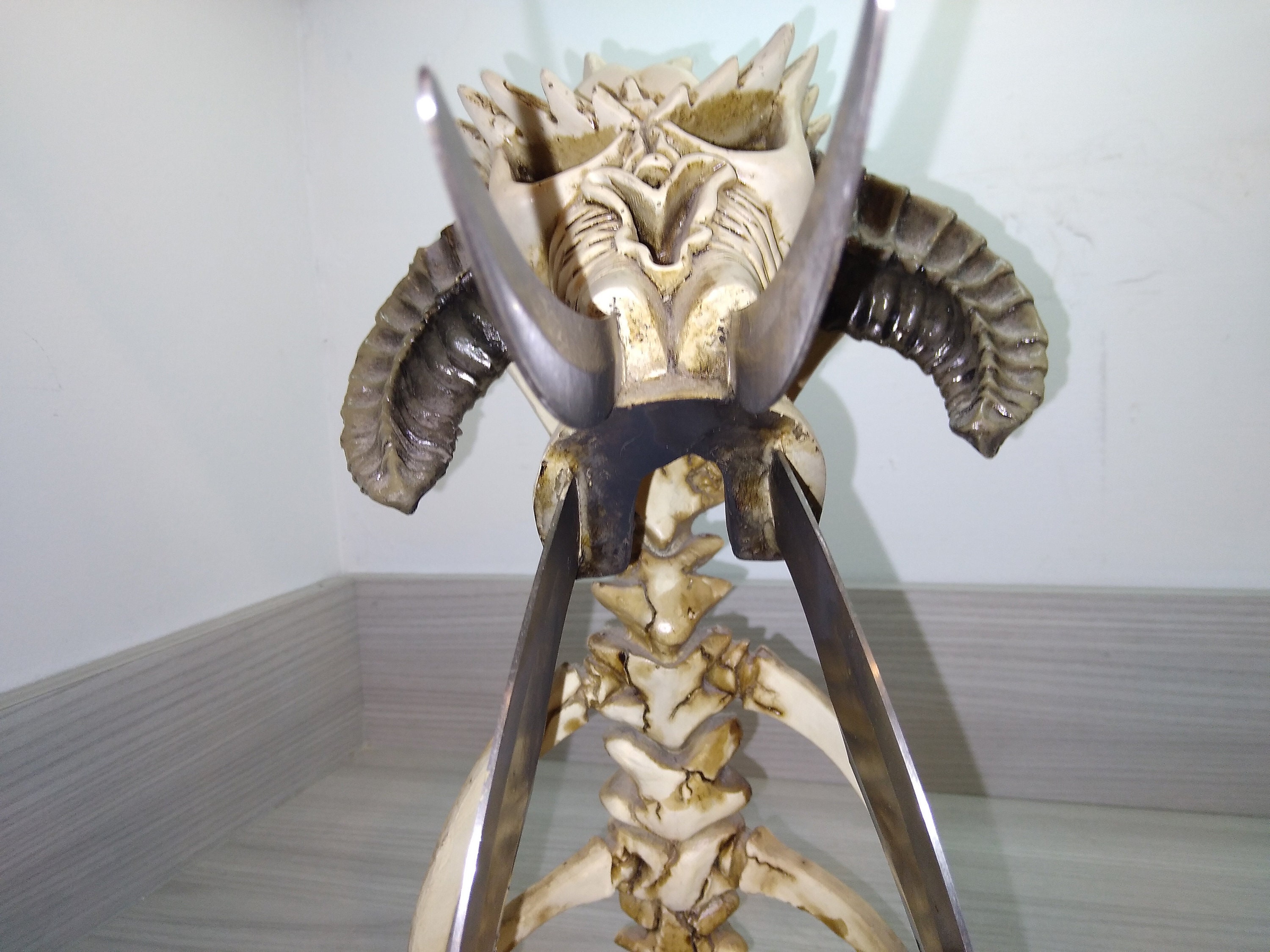 Baphomet Gothic Dragon Skeleton With 4 Daggers Mythical Sculpture 10 X ...
