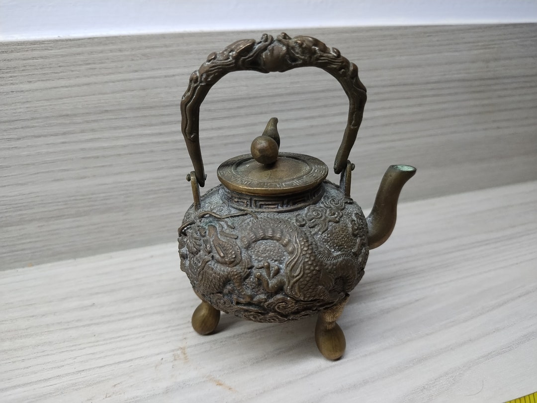 Early 19th Century Asain Heavy Solid Brass Miniture Tea Pot Teapot ...