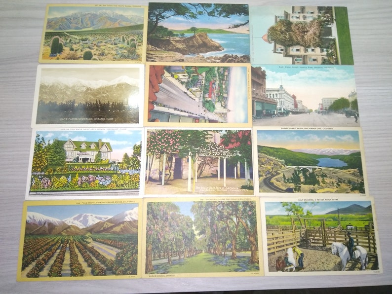 12 Piece Lot Vintage Post Cards California Great Condition - Etsy