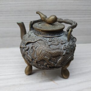 Early 19th Century Asain Heavy Solid Brass Miniture Tea Pot Teapot ...