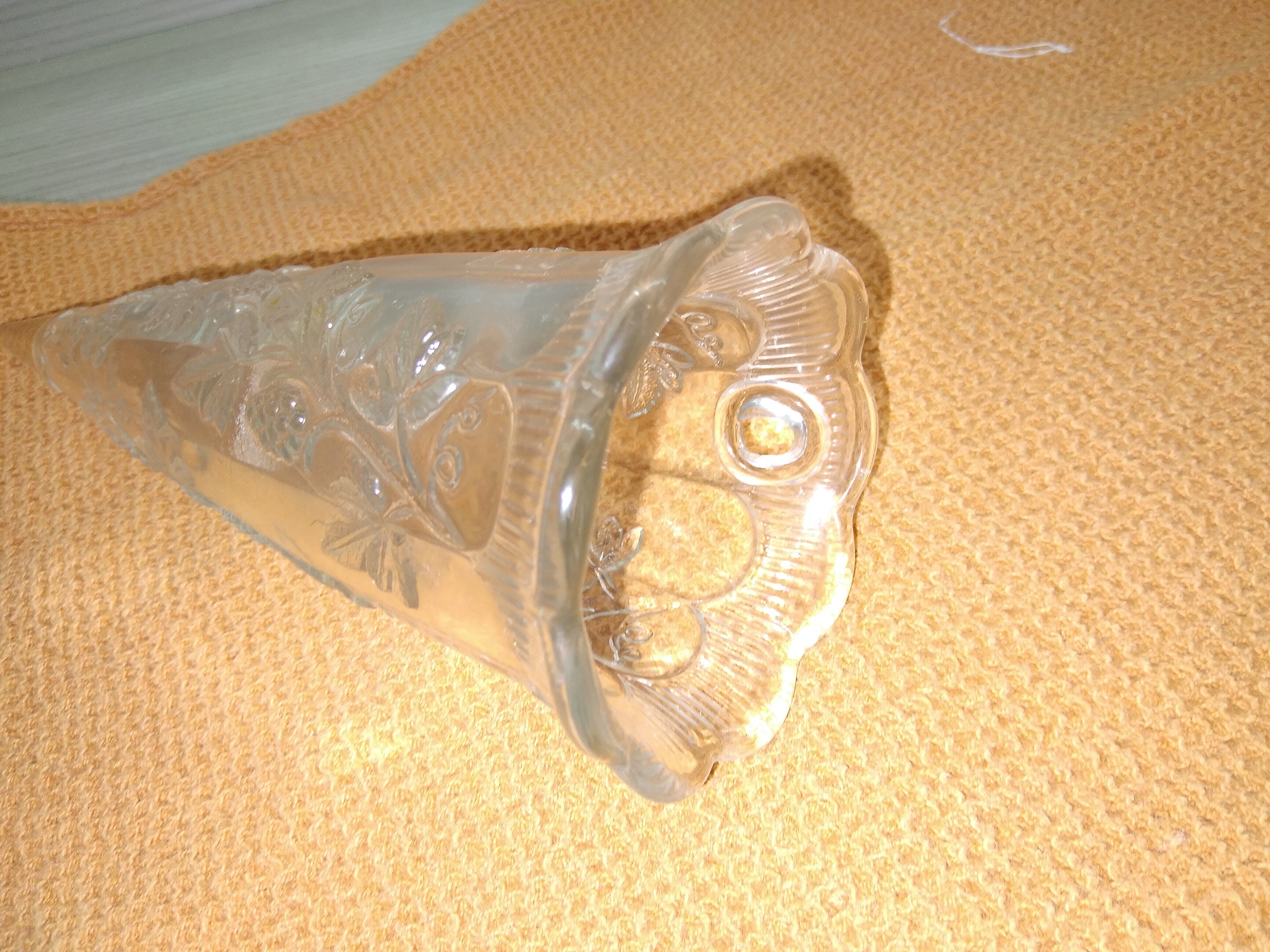 Depression Glass Carriage Flower Vase Car or Hearse Glass Clear Grape ...