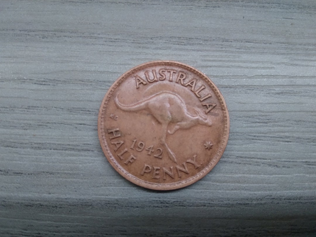 1942 Australian Bronze Copper Half Penny - Etsy