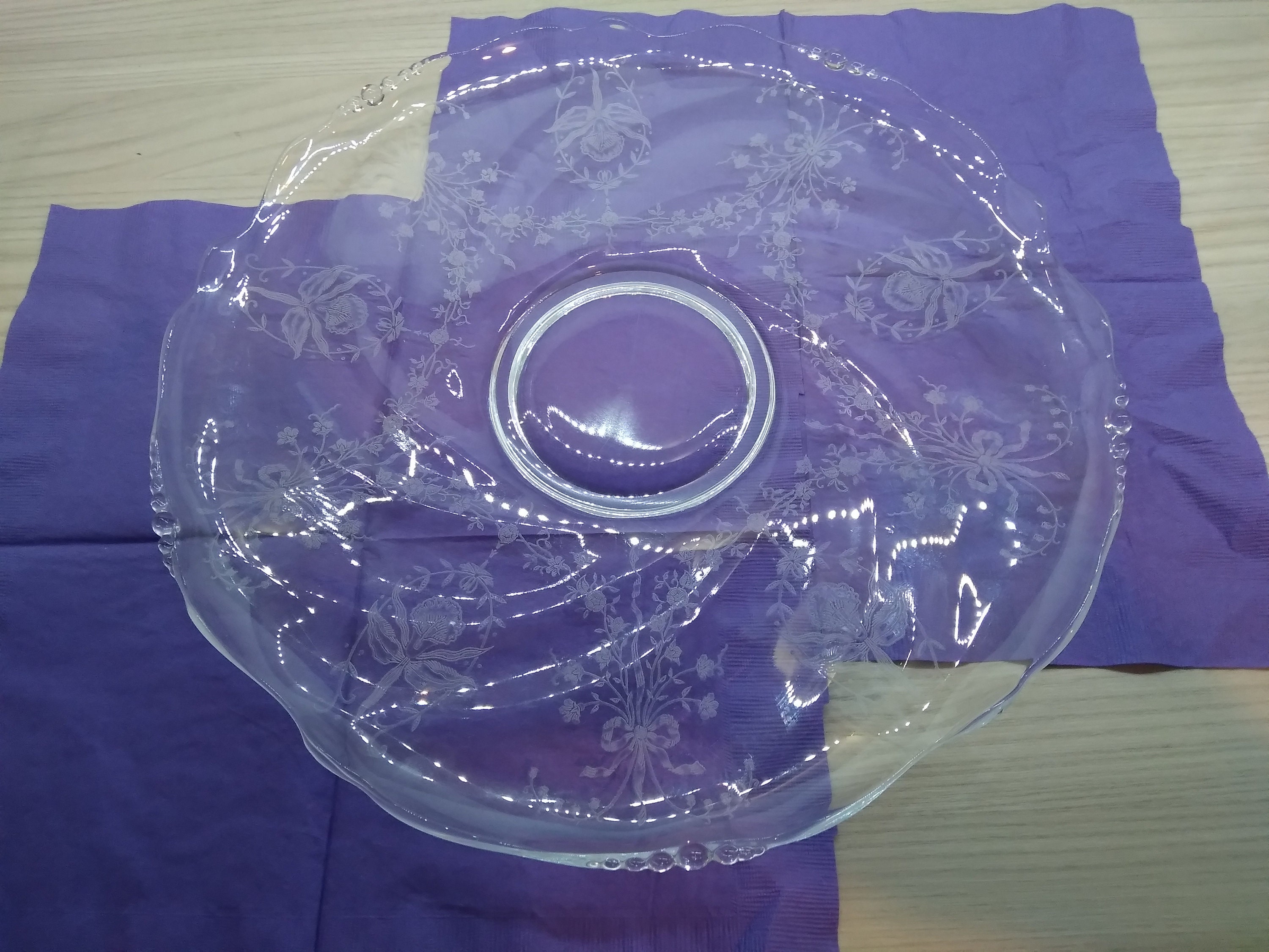 Vintage Depression Glass Heisey Glass “waverly” Blank , “orchid” Etch ...
