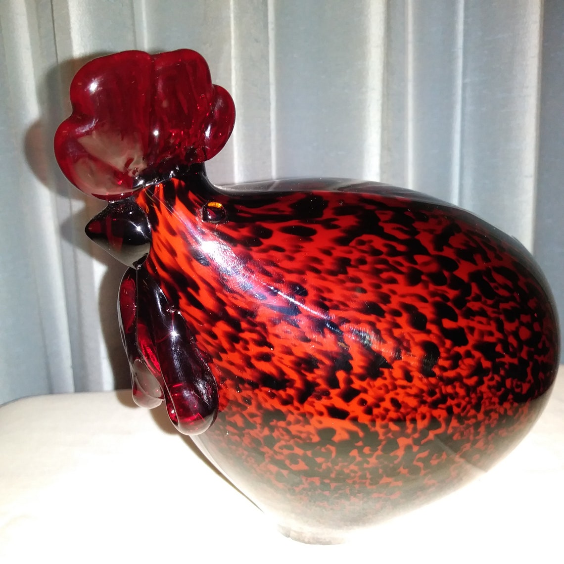 Murano Italian Red Glass ROOSTER FIGURINE Hand Blown Flawless | Etsy