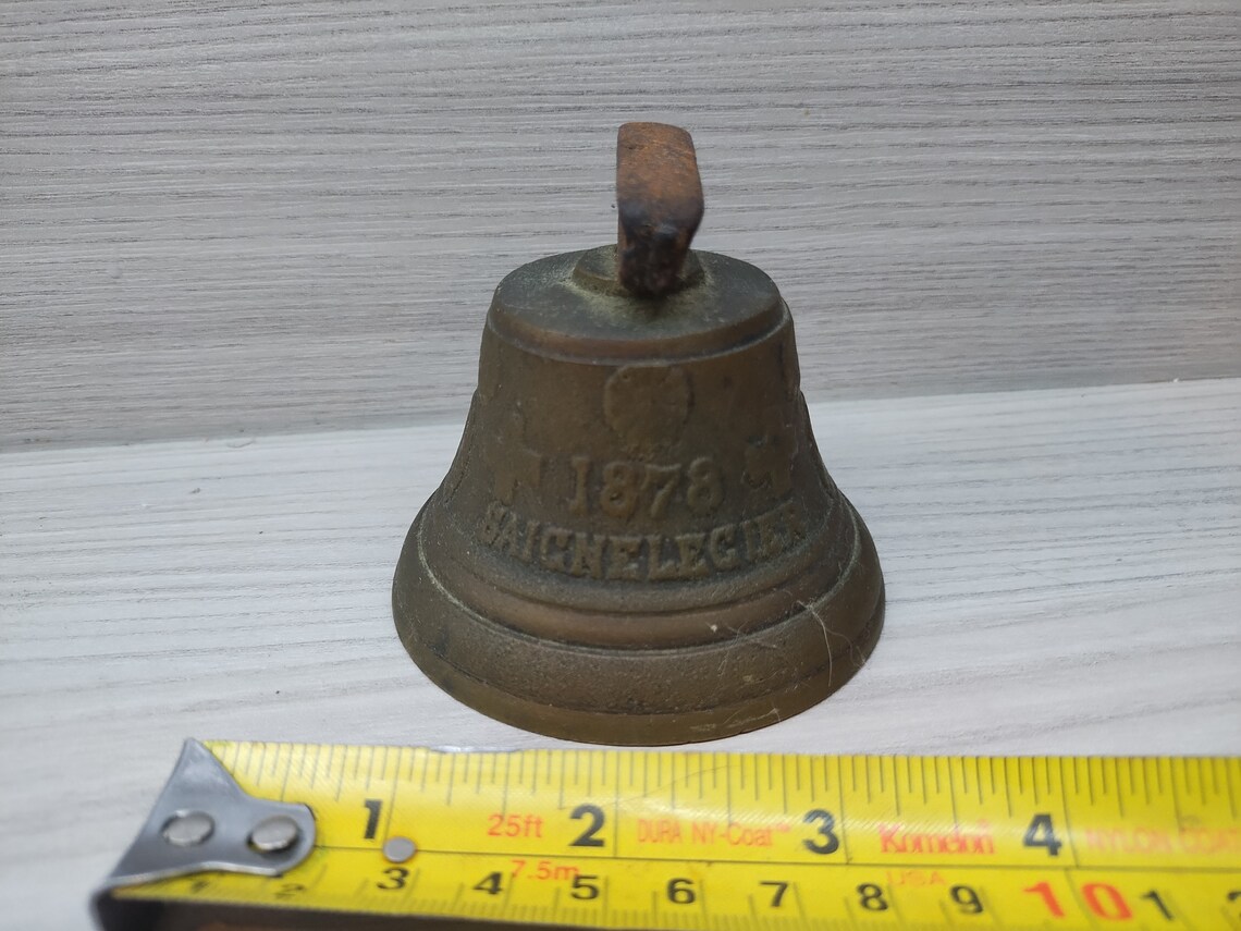 Antique Solid Swiss Brass Cow Goat Farm Bell 1878 Saignelegier Chiantel ...