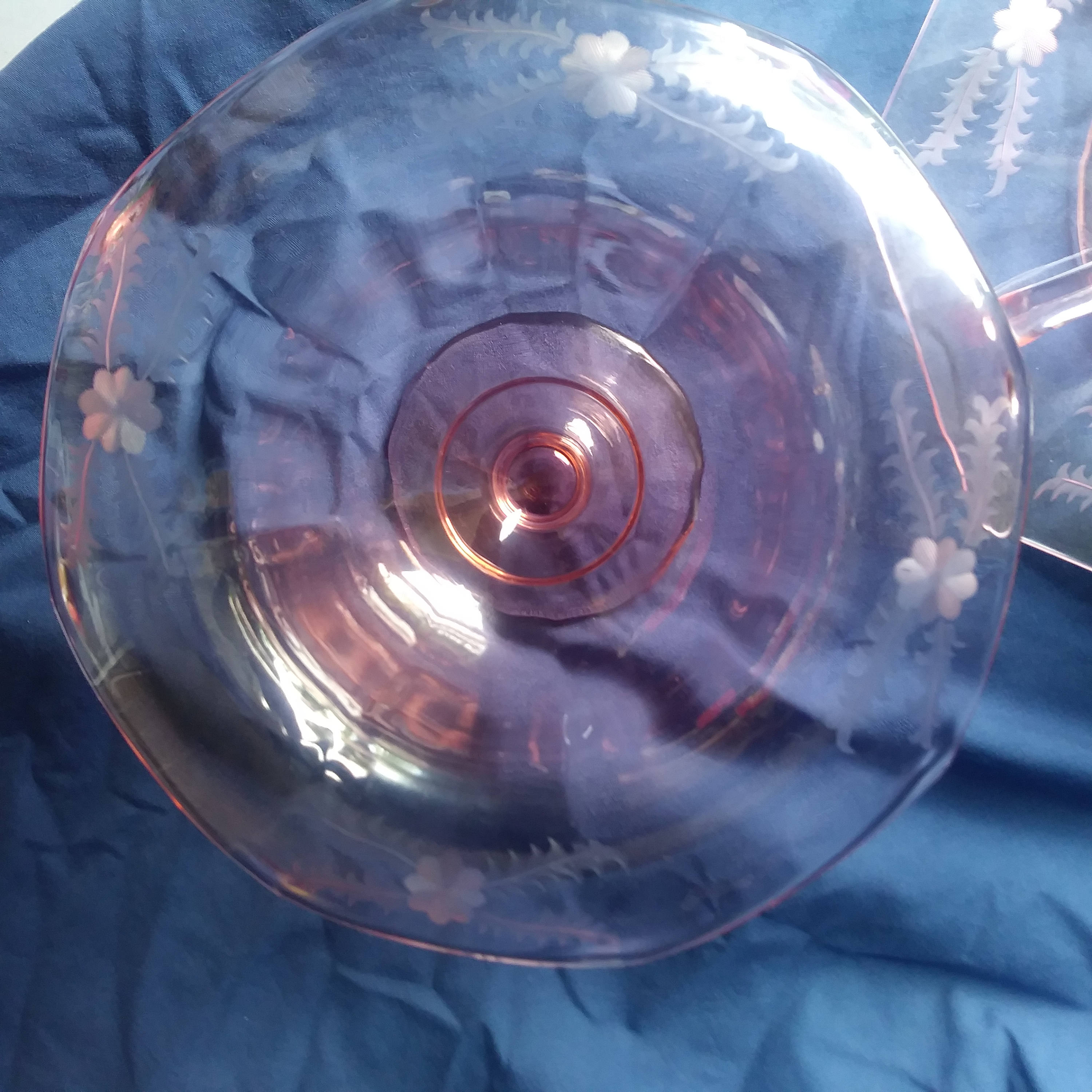 Pink DEPRESSION GLASS Decagon Footed Sauce Serving BOWL 3 - Etsy