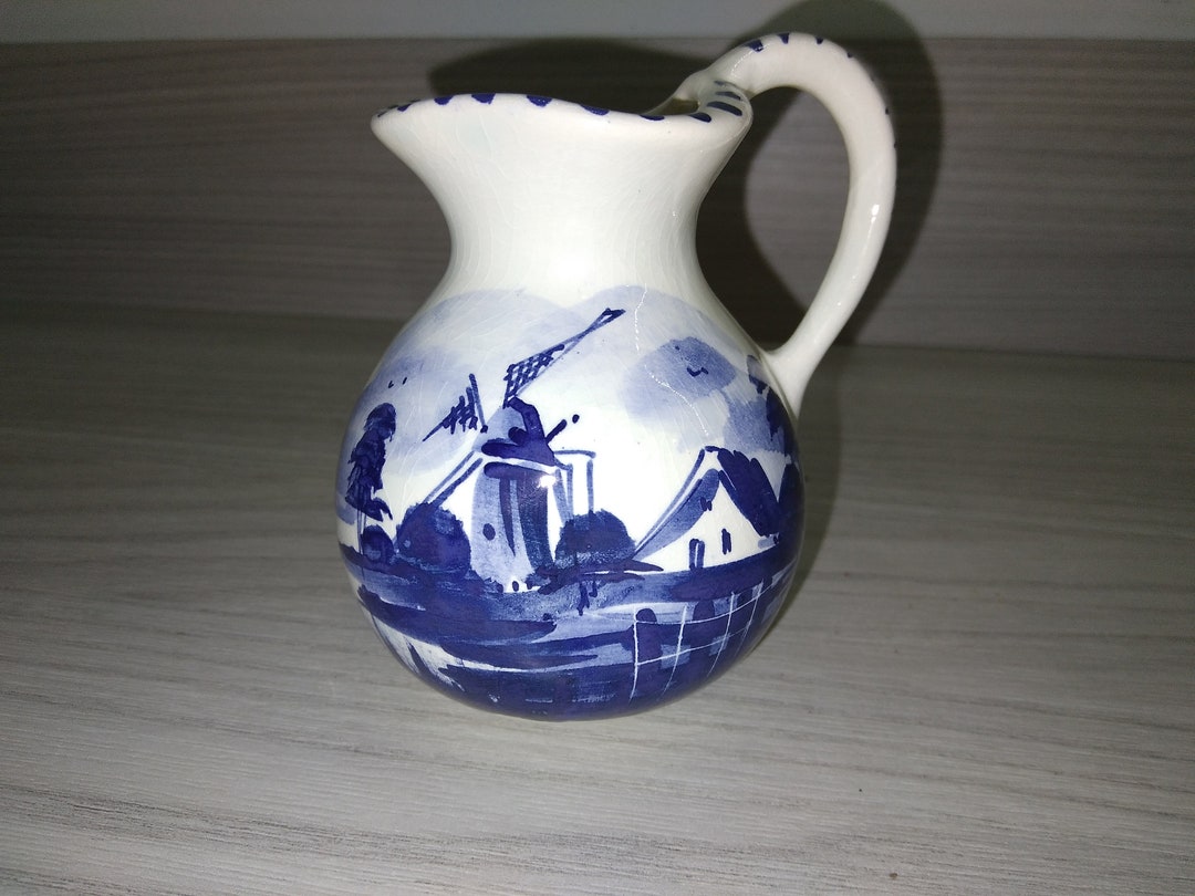 Antique Vintage Authentic Royal Delft Blue Mini Pitcher Hand Painted ...