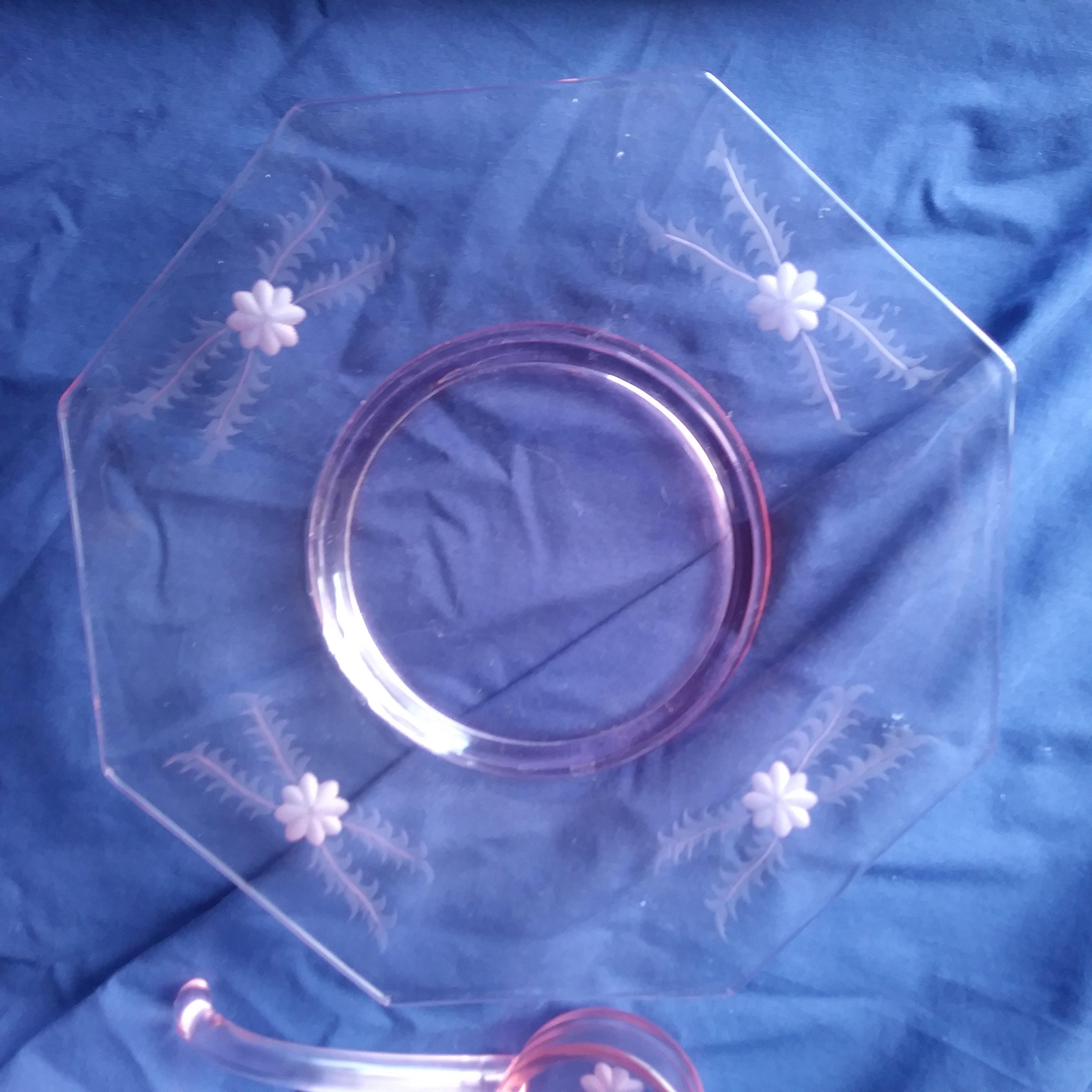 Pink DEPRESSION GLASS Decagon Footed Sauce Serving BOWL 3 - Etsy