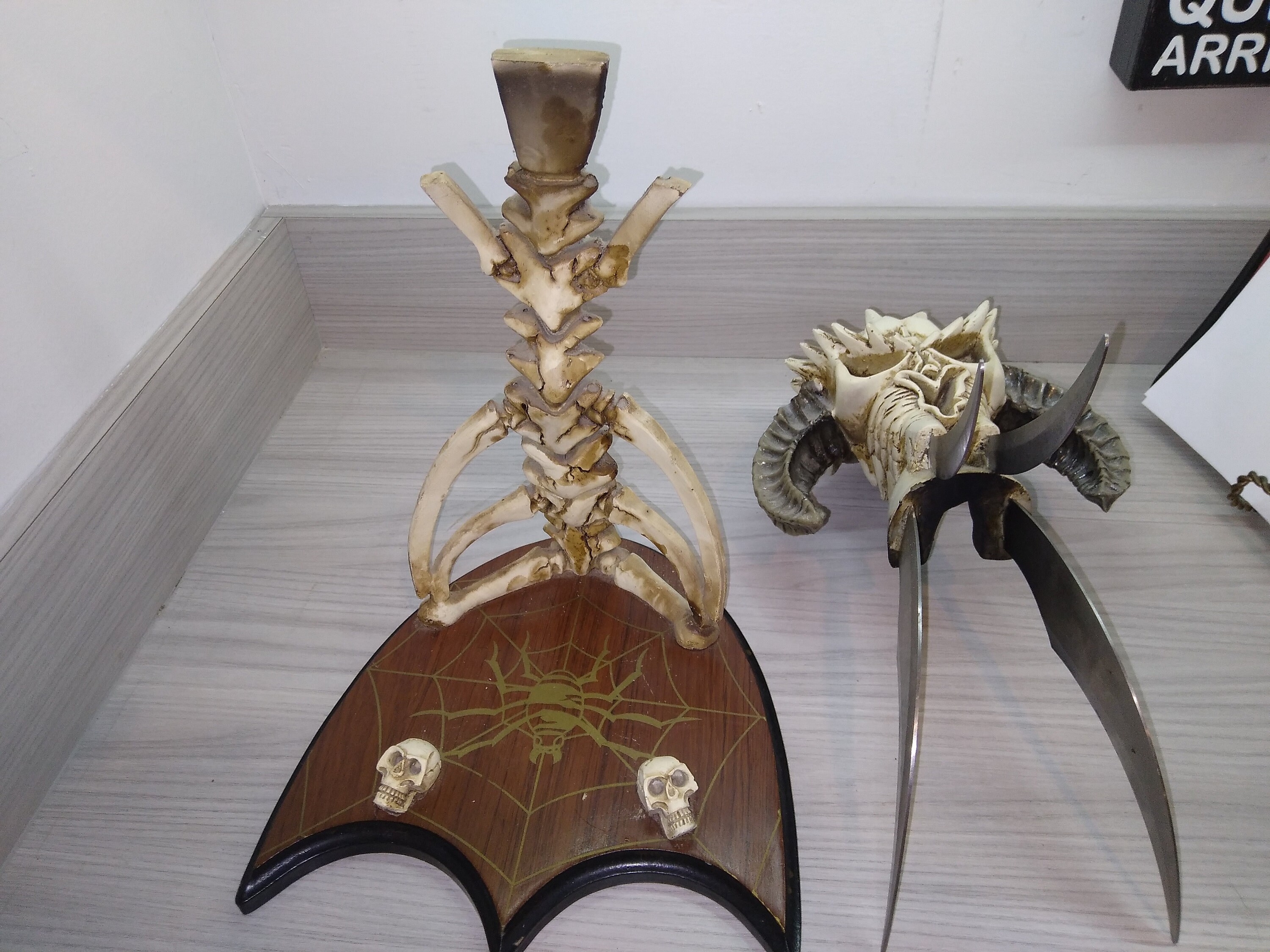 Baphomet Gothic Dragon Skeleton With 4 Daggers Mythical Sculpture 10 X ...