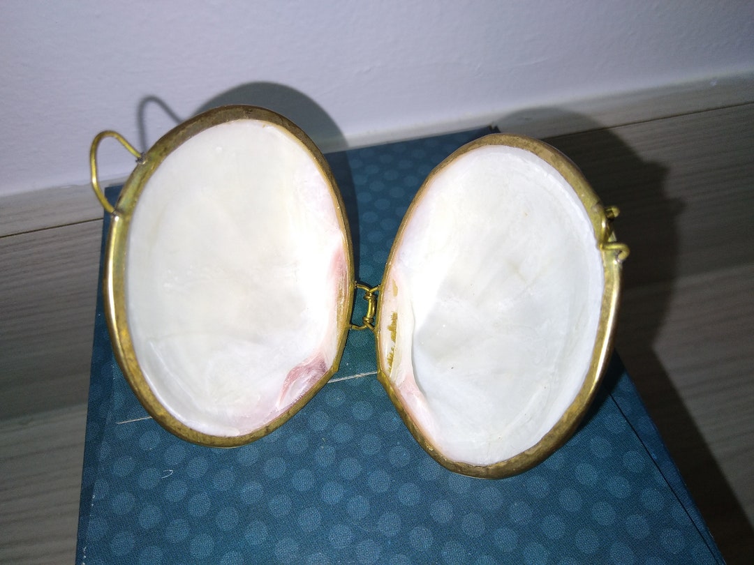 Antique Victorian Mother of Pearl Clam Shell Small Coin 2.5" Flawless ...