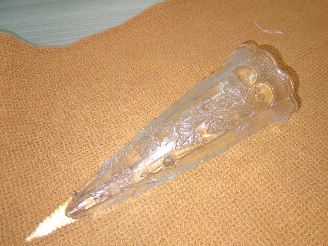 Depression Glass Carriage Flower Vase Car or Hearse Glass Clear Grape ...