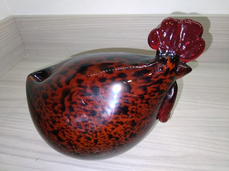 Murano Italian Red Glass ROOSTER FIGURINE Hand Blown Art Glass - Etsy