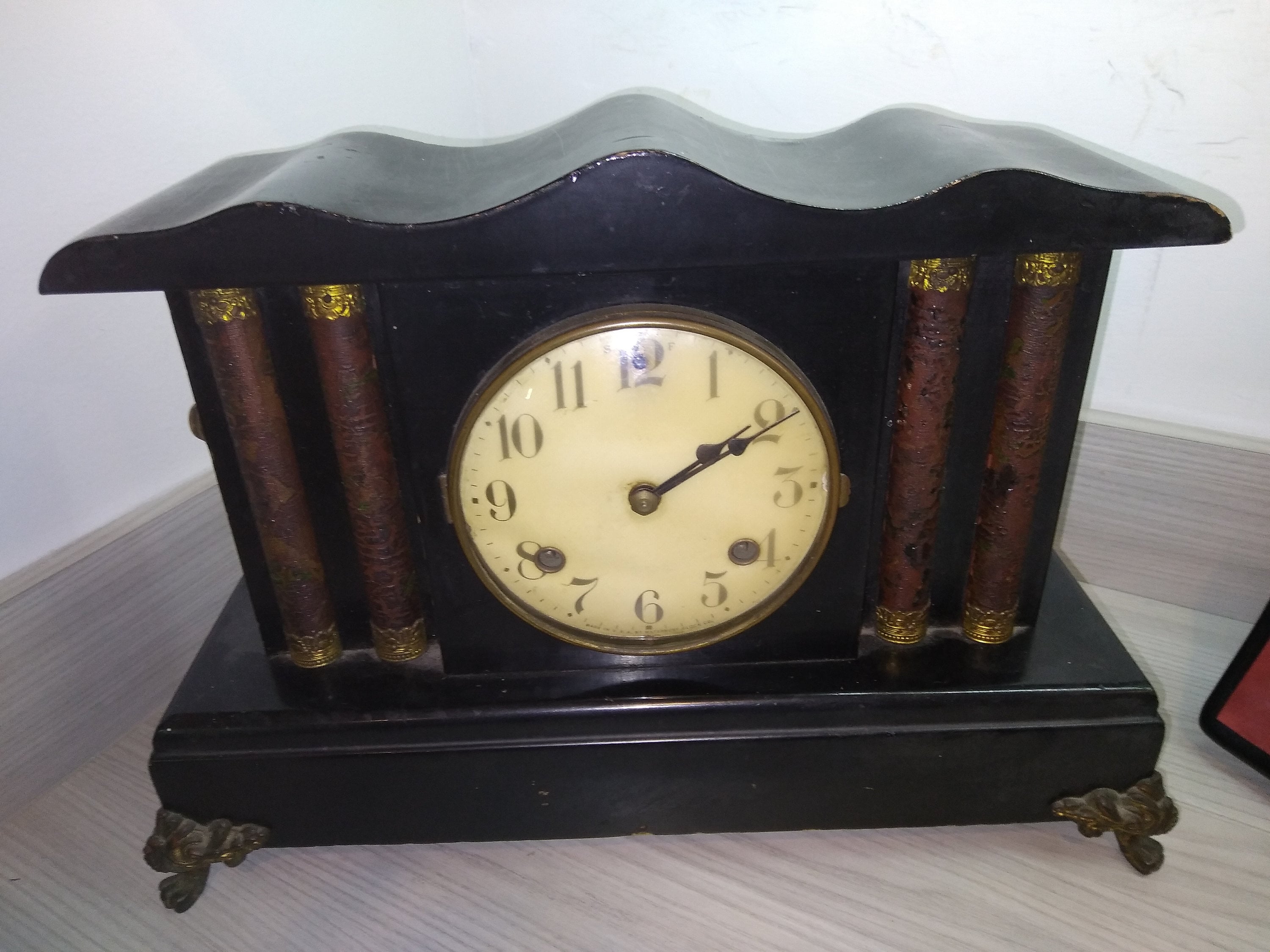 Antique Victorian Mantle Clock No Back Pannel No Key so Im Not Sure It ...