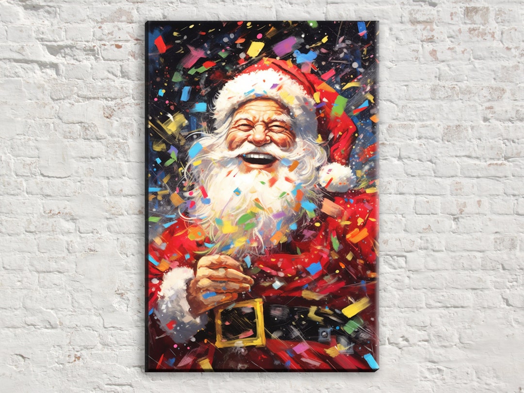 Santa Claus Wall Art - Festive Christmas Decor, Santa Portrait, Print ...