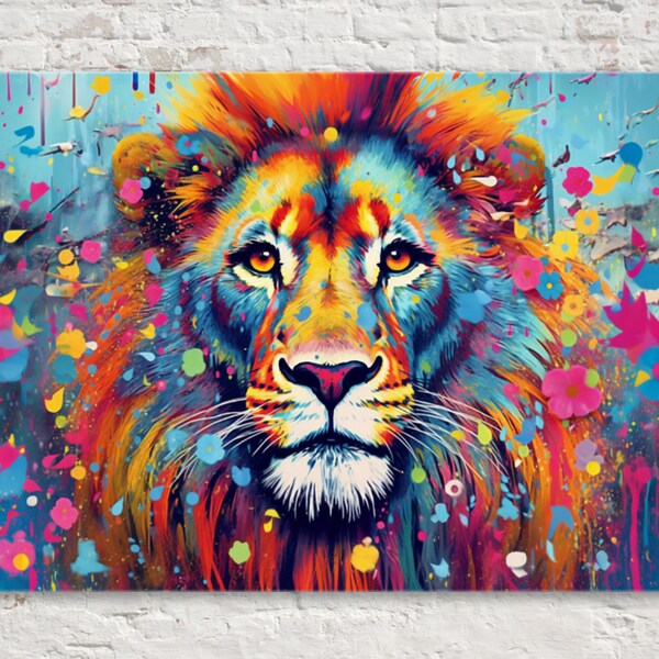 Lion Canvas - Etsy