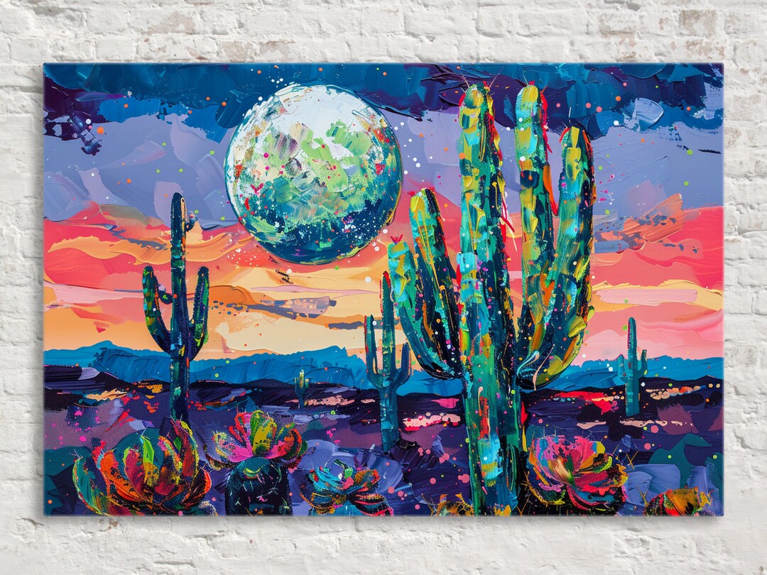 Celestial Sands: Desert Night Collage Art, Giclee Print on Gallery ...