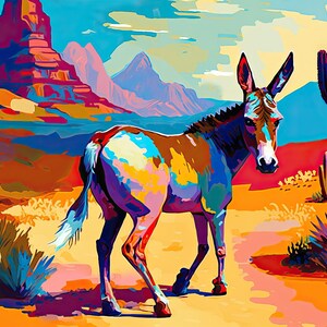Desert Donkey, Southwest Wildlife, Giclee Print on Gallery-wrapped ...