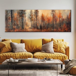 Seasonal Fall Forest Scene Canvas Print, Framed or Unframed, Long ...