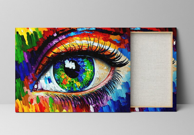 Colorful Eye Canvas, Abstract Eye Painting Print, Vibrant Colorful Art ...