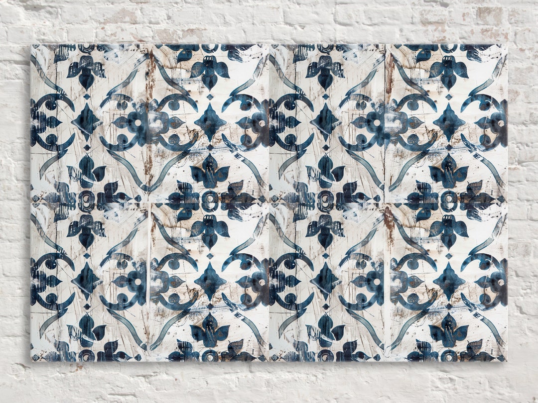 Modern Farmhouse Design, Rustic Tile Pattern Wall Art, Giclée Print on ...