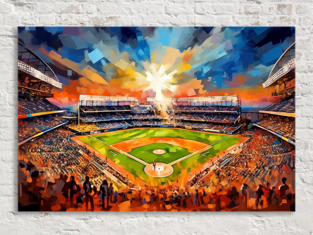 Immersive Baseball Stadium for Your Home, Baseball Canvas Wall Art ...