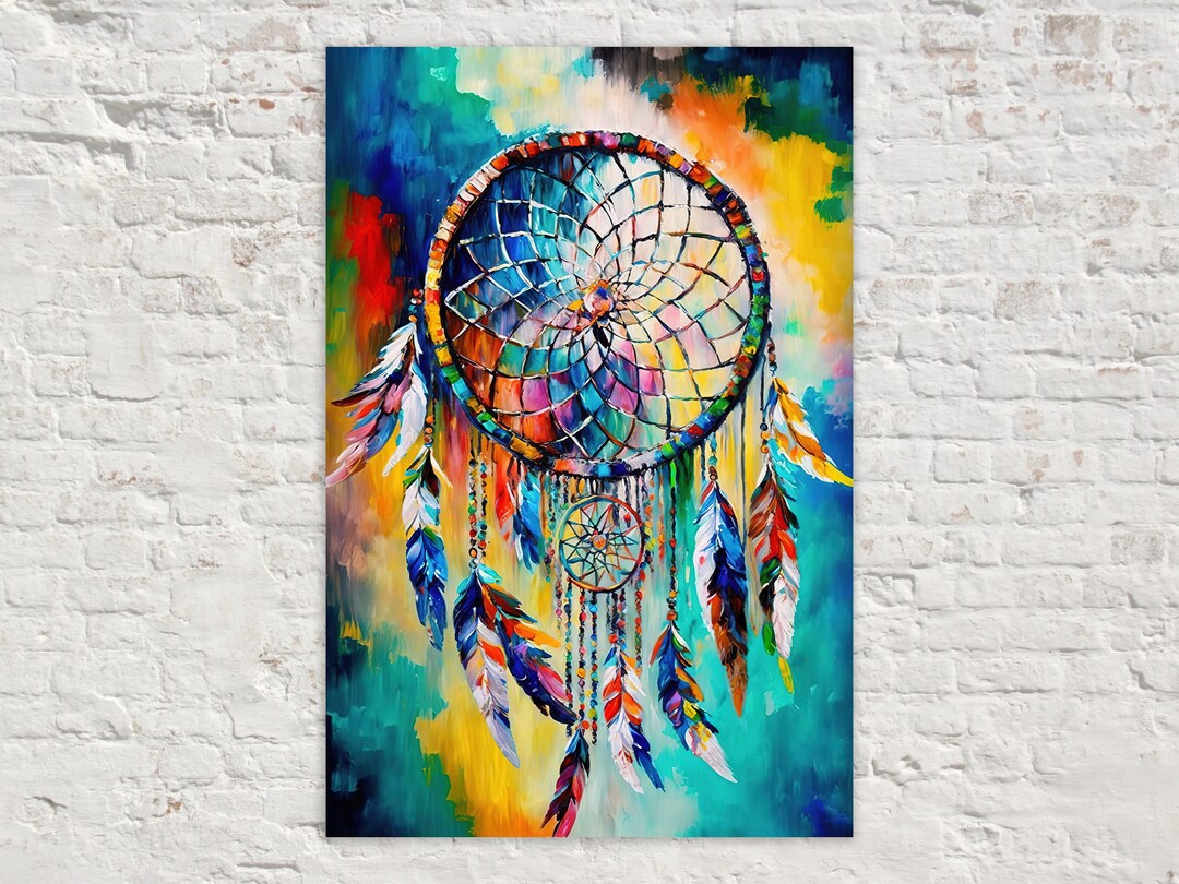 Dreamcatcher Art Print, Native American Canvas Art, American Indian ...