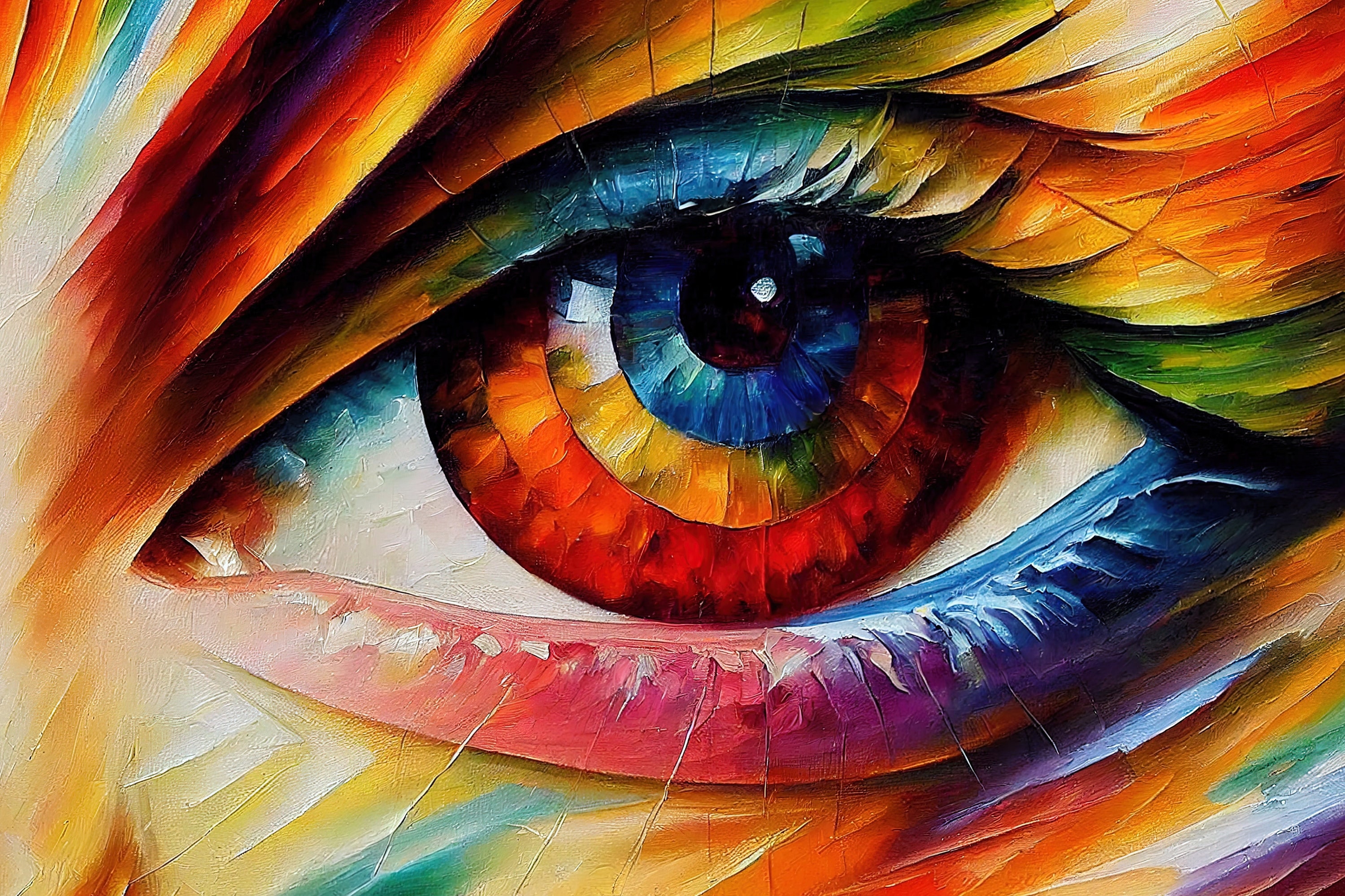Rainbow Eye Painting