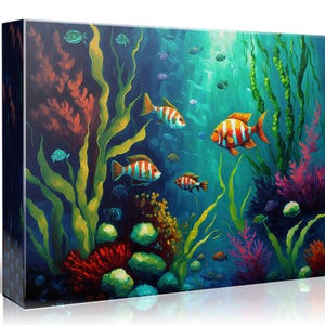 Fish Canvas Art, Sea Life Canvas, Underwater Painting Reproduction ...