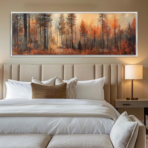 Seasonal Fall Forest Scene Canvas Print, Framed or Unframed, Long ...