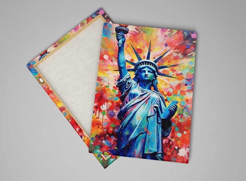 Statue of Liberty Canvas, Iconic American Wall Art Print, Patriotic ...
