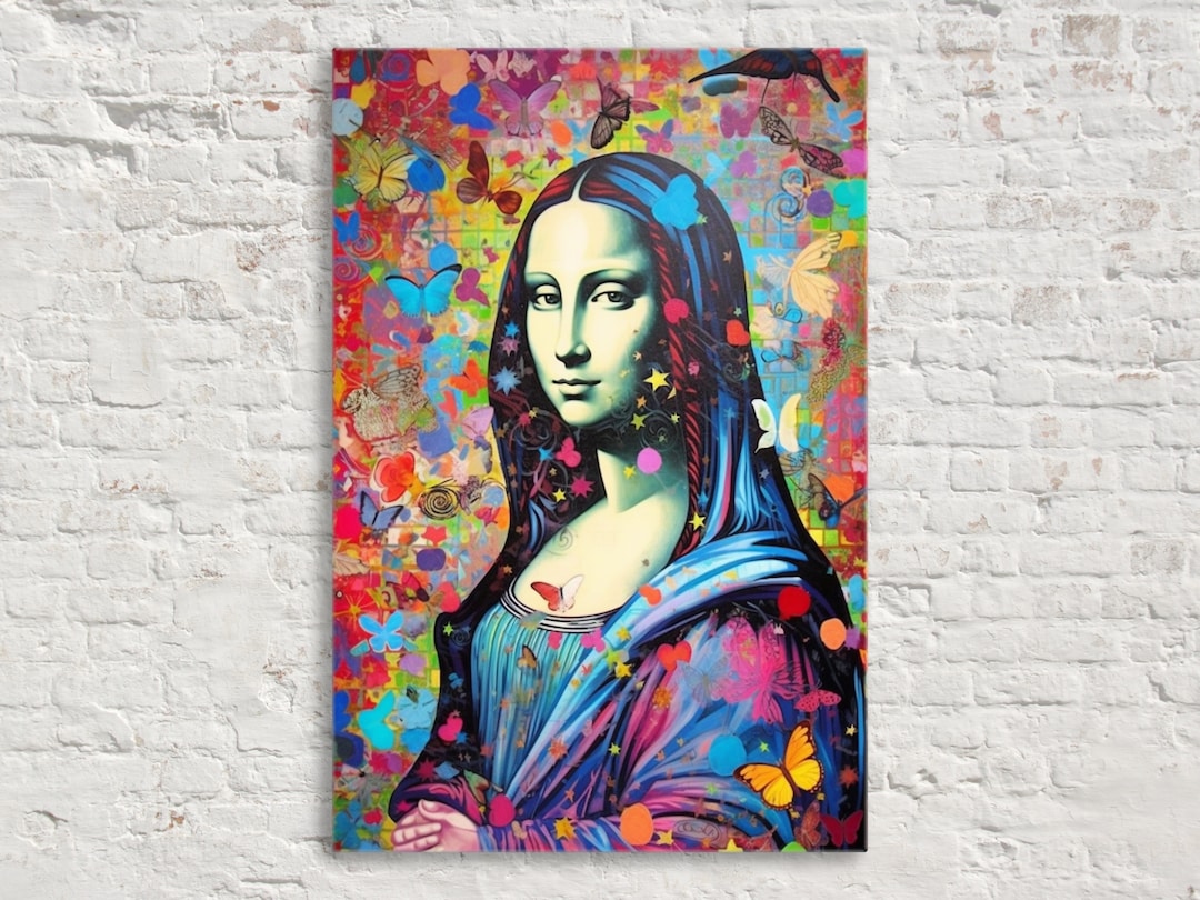 Mona Lisa Pop Art: Contemporary Mona Lisa Portrait Canvas Artwork ...