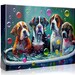 Dogs Playing Art Dog Bath Canvas Painting Print Vibrant - Etsy