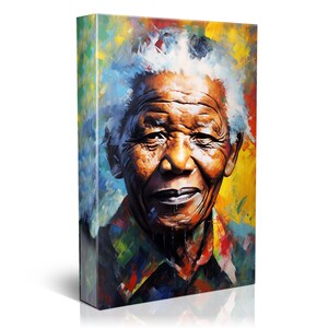 Nelson Mandela Wall Art, Iconic Leader Portrait, Print on Gallery ...