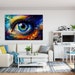 Beautiful Colorful Eye Canvas Wall Art, Vidid Eye Painting Print ...