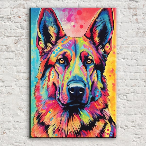 German Shepherd Painting Canvas Art - Etsy