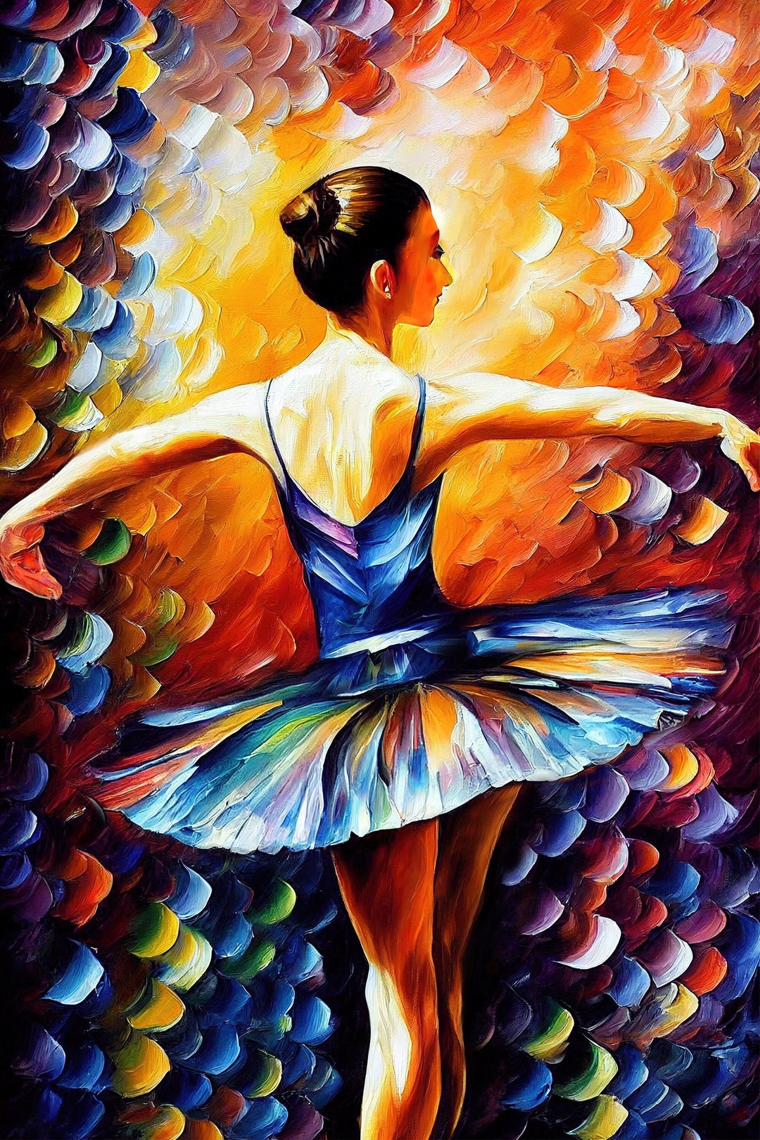 Ballerina Canvas Wall Art Ballet Dancer Painting Print - Etsy