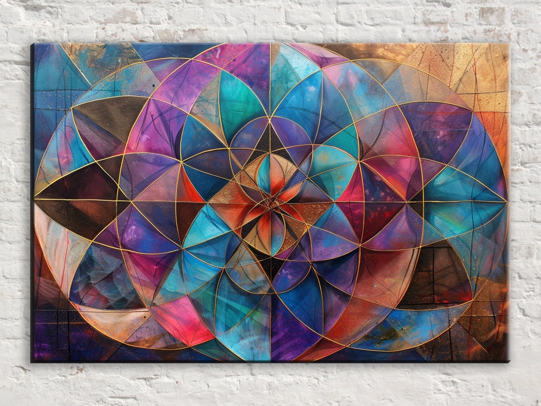 Intricate Sacred Geometry Wall Decor, Flower Design Pattern, Giclée ...