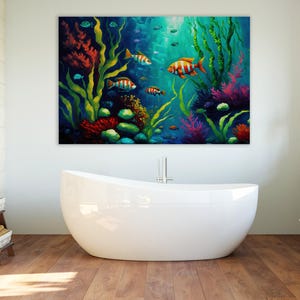 Fish Canvas Art, Sea Life Canvas, Underwater Painting Reproduction ...