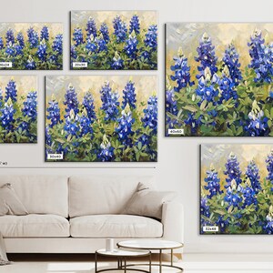 Texas Bluebonnet Wall Art Painting, Giclee Print on Gallery-wrapped ...