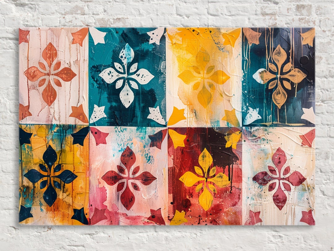 Colorful Spanish Colonial Tile Design, Rustic Vibes Wall Art, Giclée ...