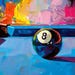 8 Ball Painting, Billiards Lovers Canvas, Game Room Mancave, Gallery ...