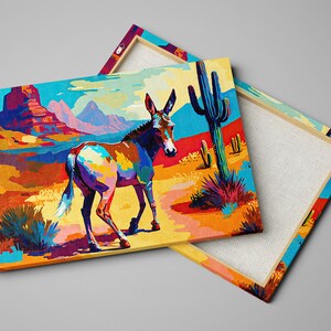 Desert Donkey, Southwest Wildlife, Giclee Print on Gallery-wrapped ...