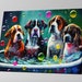 Dogs Playing Art Dog Bath Canvas Painting Print Vibrant - Etsy