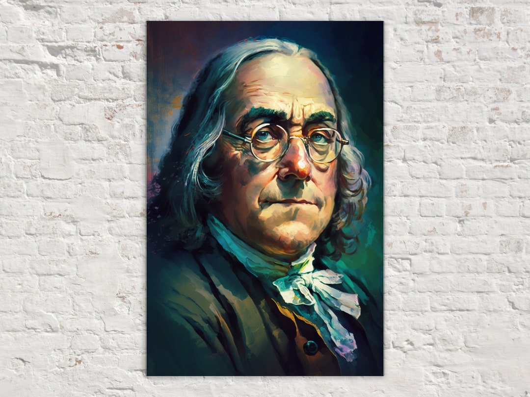 Benjamin Franklin Canvas Print, Historical Figure Painting Reproduction ...